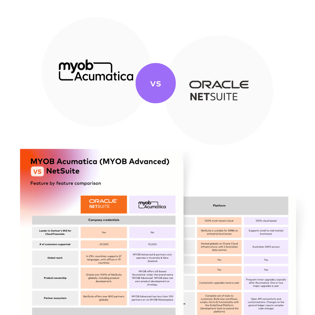 Size up your options: NetSuite vs. MYOB Acumatica
